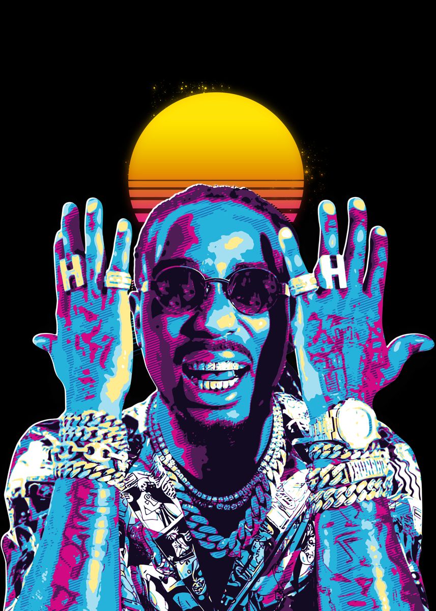 'Quavo Hip Hop Artist Portrait' Poster, picture, metal print, paint by ...