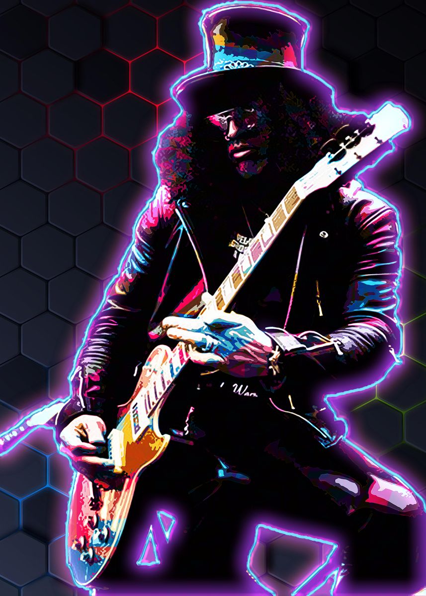 'Slash Neon Art' Poster, picture, metal print, paint by neonartroom ...