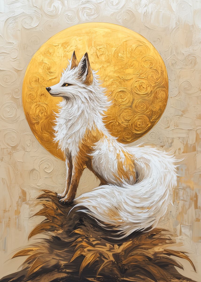 'Golden Fox Painting' Poster, picture, metal print, paint by Tesiga ...