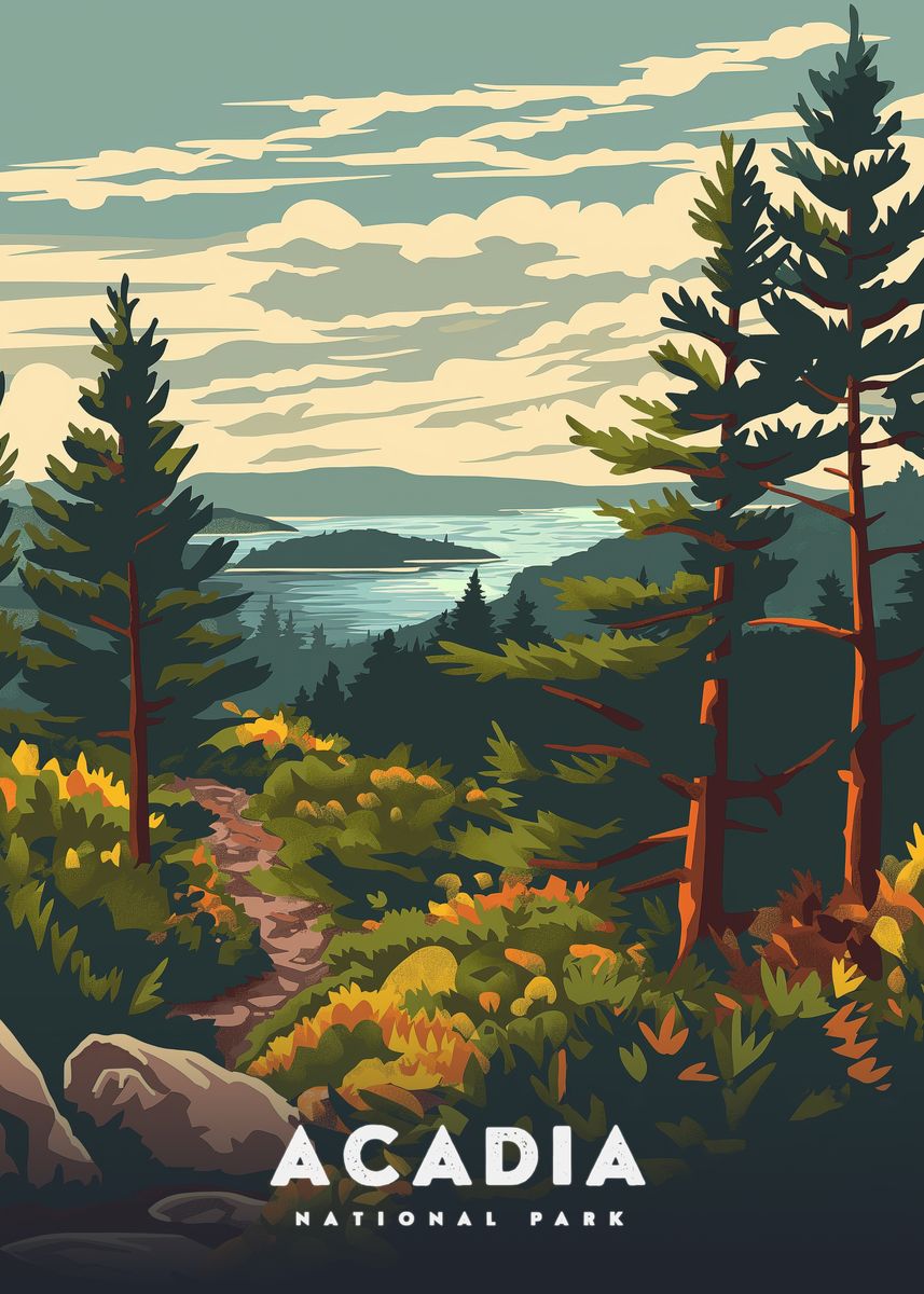 'Acadia National Park Poster' Poster, picture, metal print, paint by ...