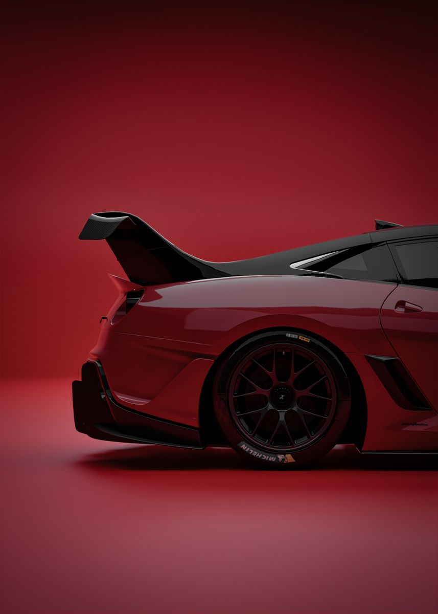 'Red Ferrari 599XX Evoluzione 2011 Rear View' Poster, picture, metal ...