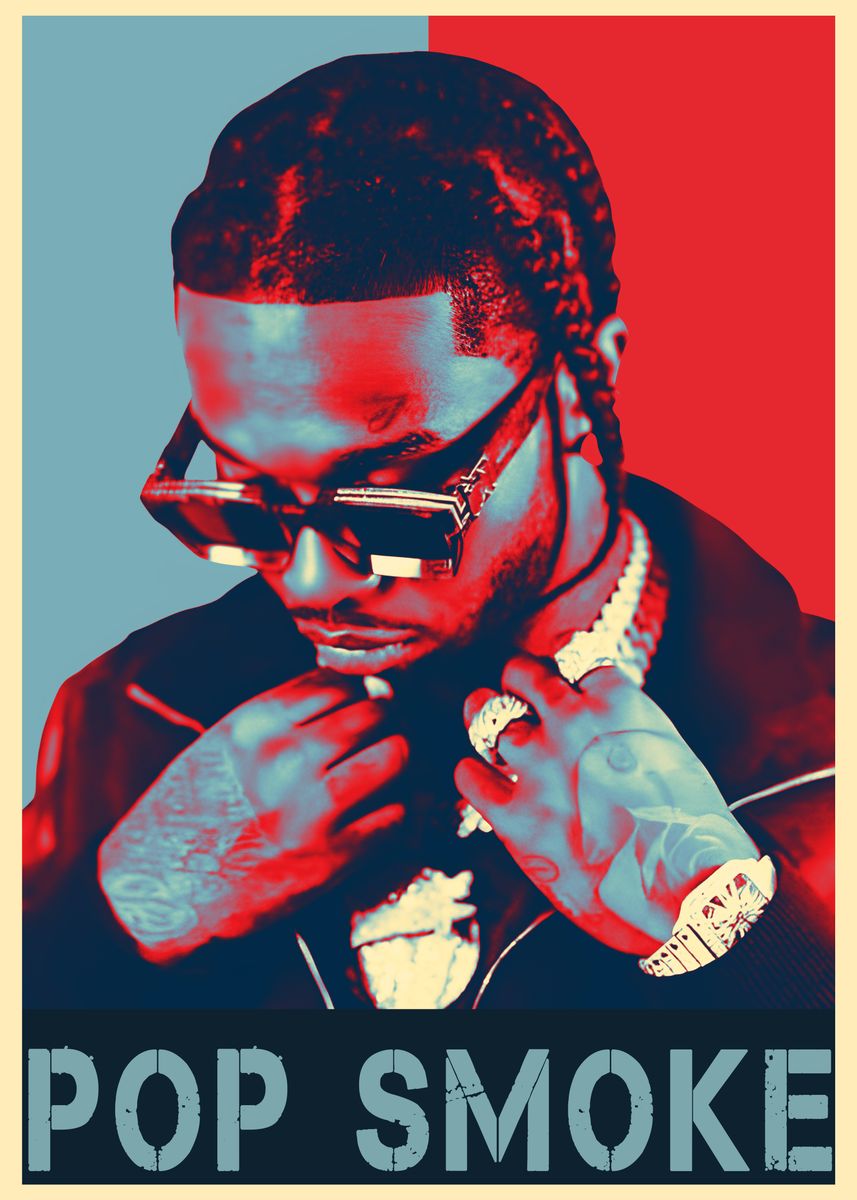 'Pop Smoke Rapper' Poster, picture, metal print, paint by CLOVE STUDIO ...