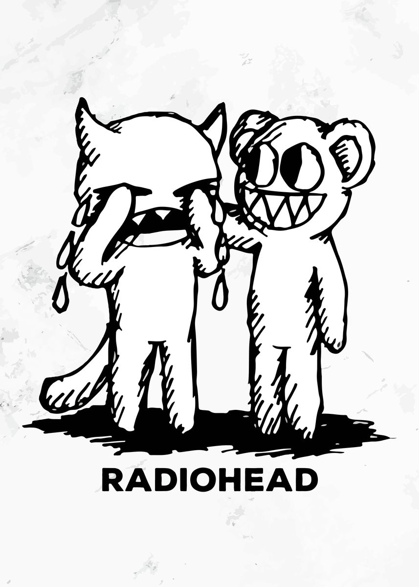 'Radiohead Cartoon' Poster, picture, metal print, paint by lisa black ...