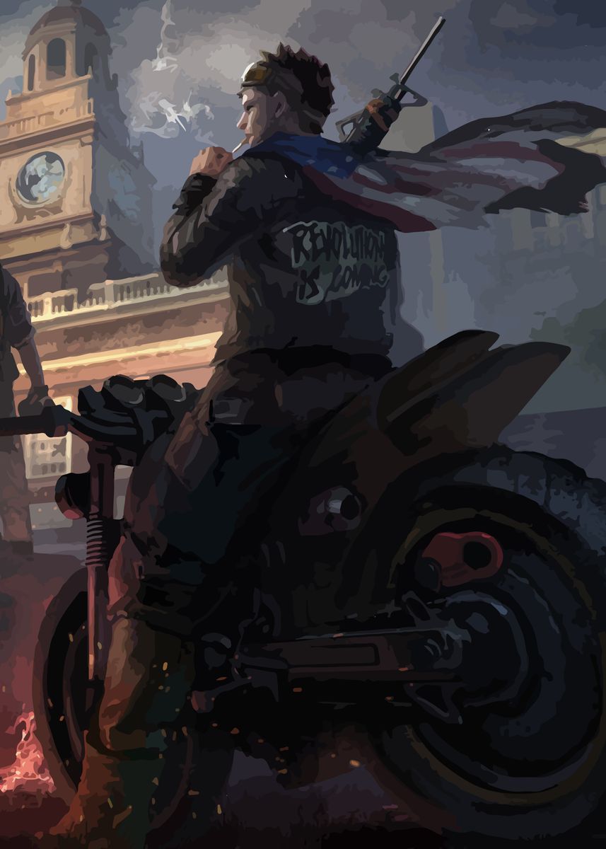 'Rebel on a Motorcycle' Poster, picture, metal print, paint by source ...