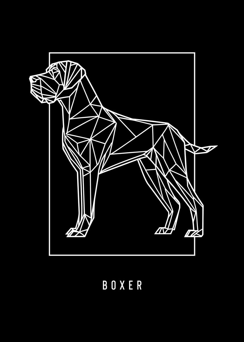 'Geometric Boxer Dog' Poster, picture, metal print, paint by BPDesign ...