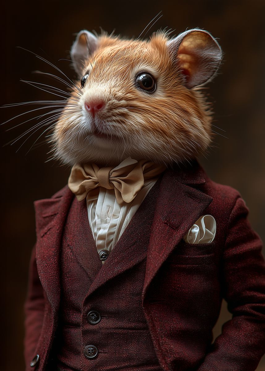 'The Aristocrat Gerbil' Poster, picture, metal print, paint by ...
