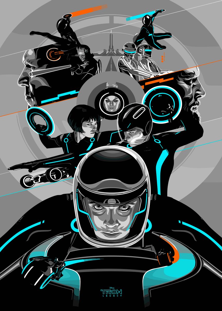 'Tron' Poster, picture, metal print, paint by waloopa | Displate