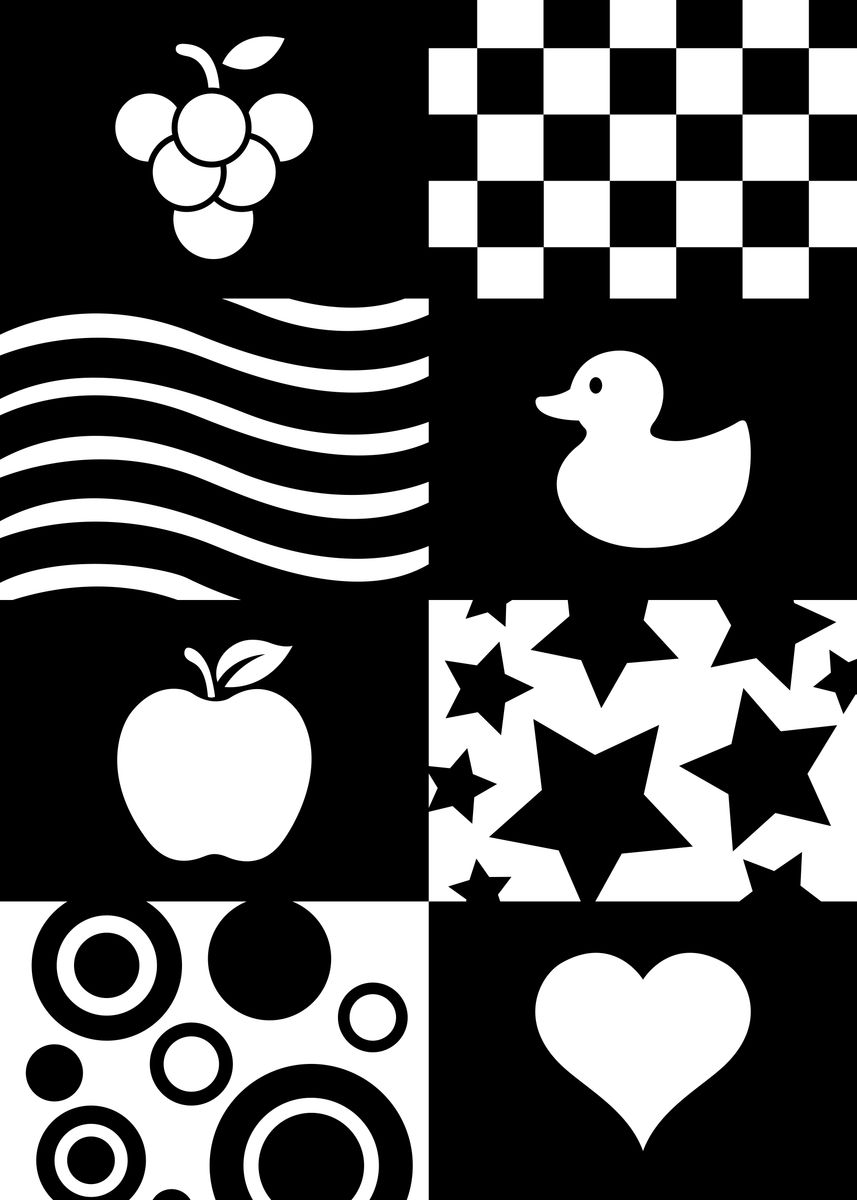 'Baby Room Poster Visual Stimulus 0-3 Months Educational For Learning ...