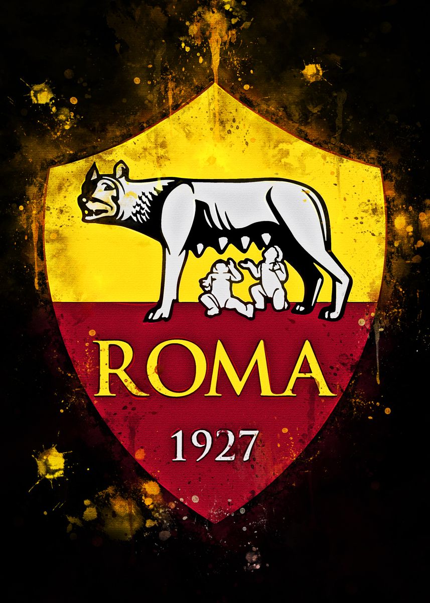 'AS Roma Logo Watercolor' Poster, picture, metal print, paint by Xbox ...