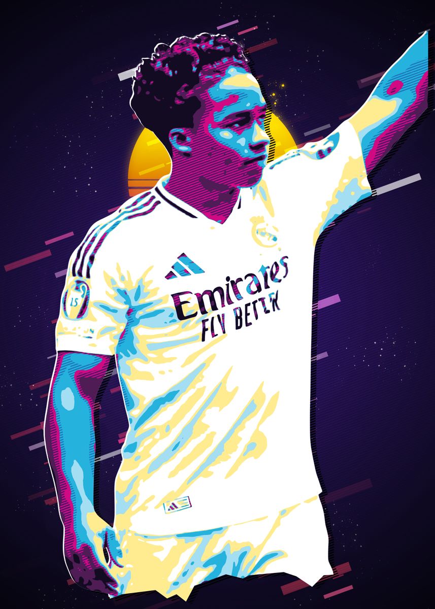 'Endrick Felipe Retro Style' Poster, picture, metal print, paint by MAX ...