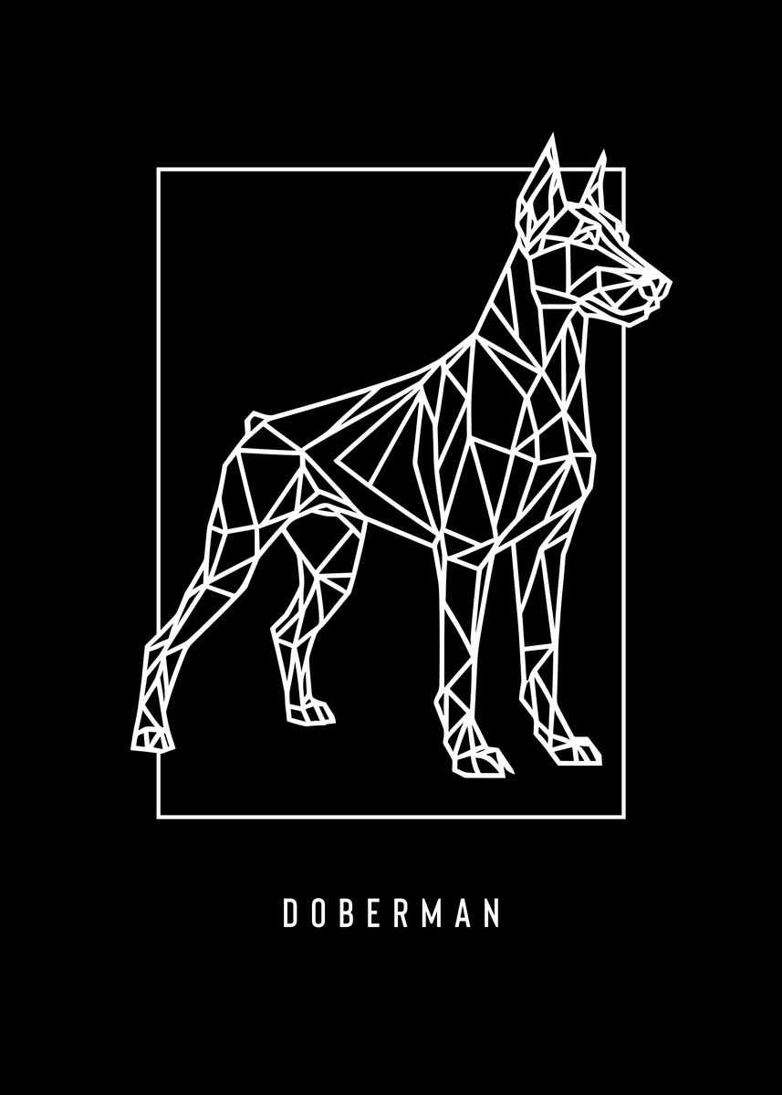 'Doberman Geometric Art' Poster, picture, metal print, paint by ...