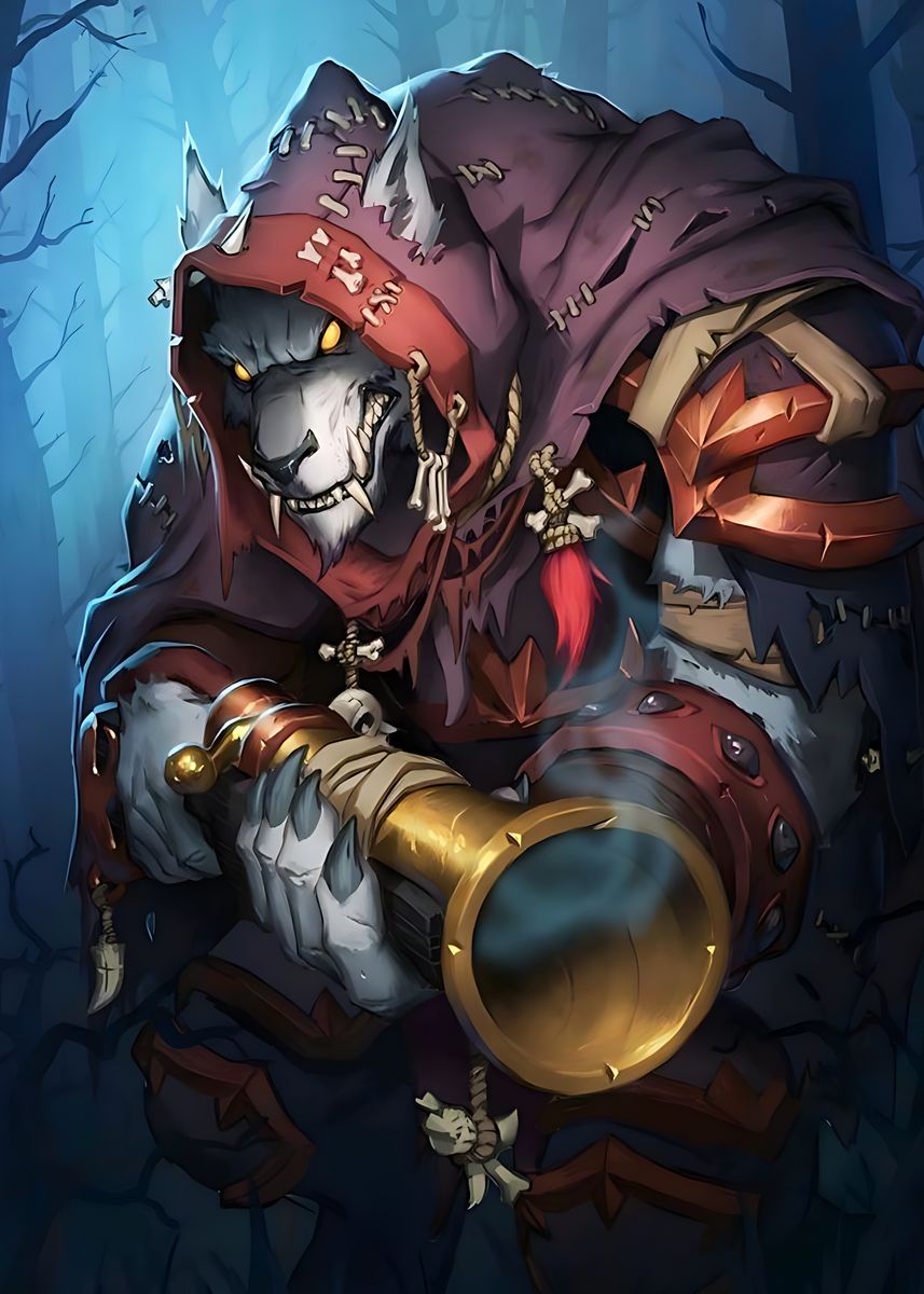 'Stalker Wolf Warrior' Poster, picture, metal print, paint by | Displate