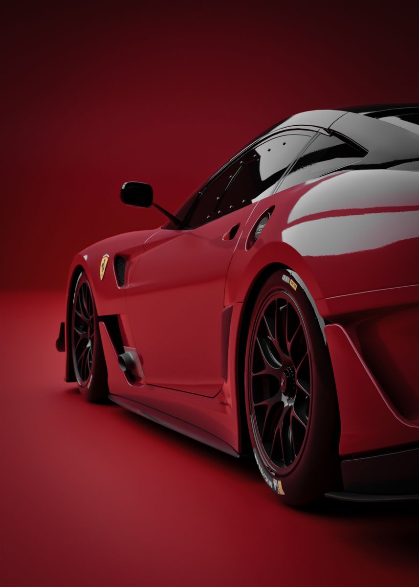 'Red Ferrari Ferrari 599XX Evoluzione 2011 - Left Side ' Poster ...