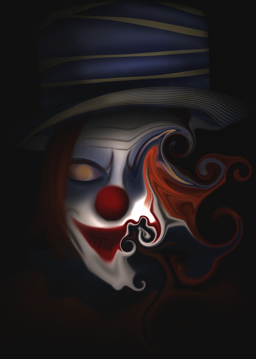 'Creepy Clown Portrait' Poster, picture, metal print, paint by Sushii ...
