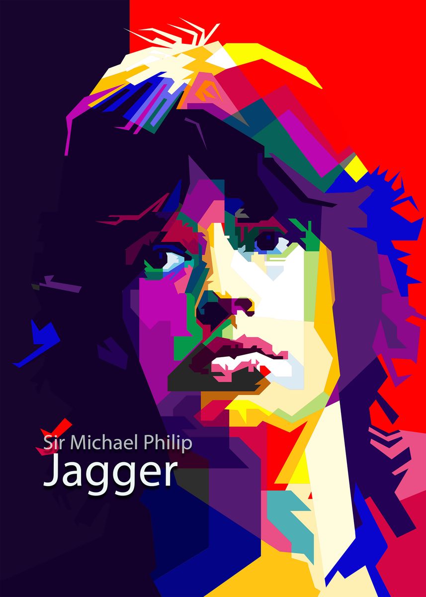 'Mick Jagger Pop Art Portrait' Poster, picture, metal print, paint by ...