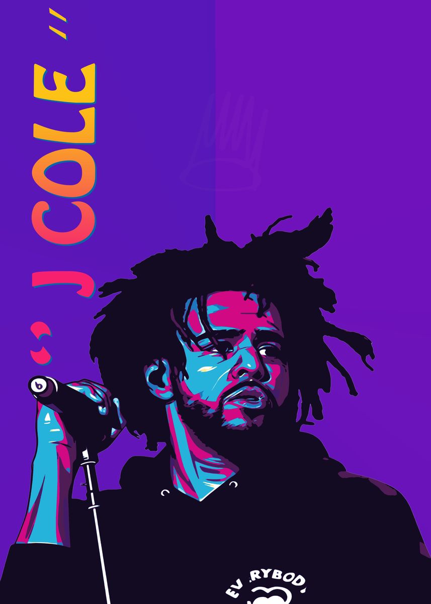 'J. Cole Portrait' Poster, picture, metal print, paint by dedeart ...