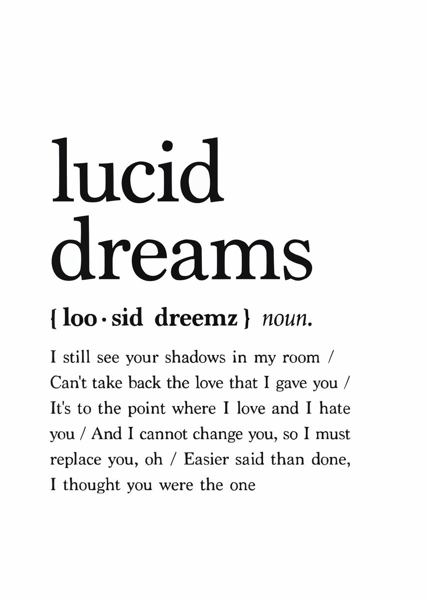 'Lucid Dreams Quote' Poster, picture, metal print, paint by biliacci ...