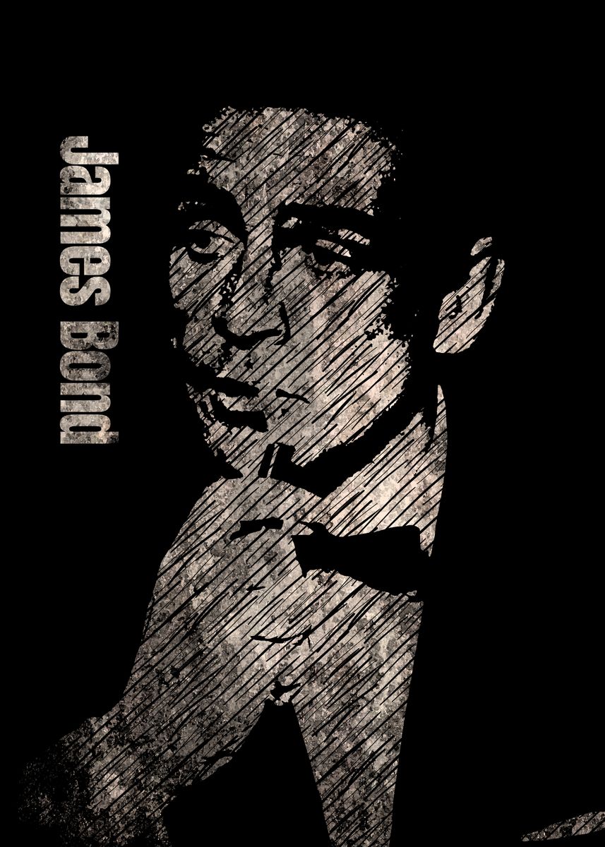 'James Bond Portrait' Poster, picture, metal print, paint by GOLDEN BOY ...