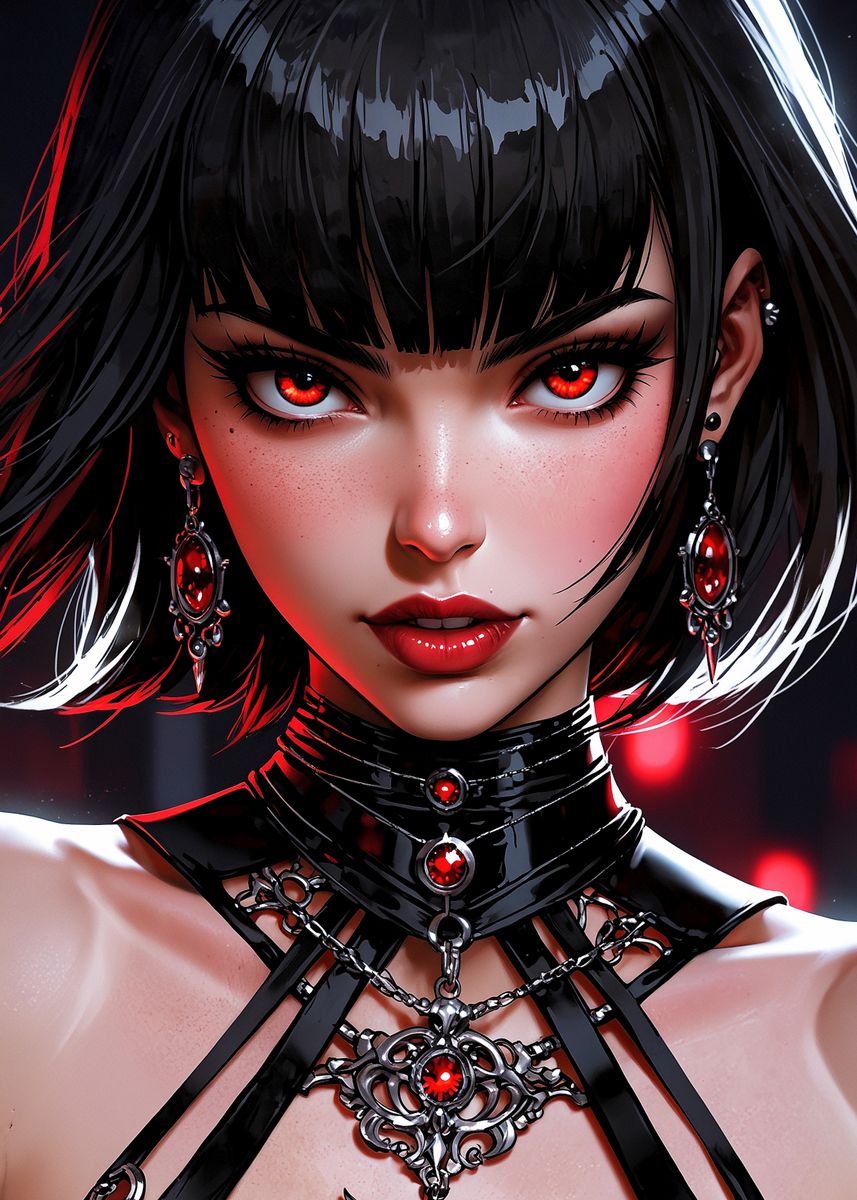 'Sera - Cyberpunk Vampire Legend' Poster, picture, metal print, paint ...