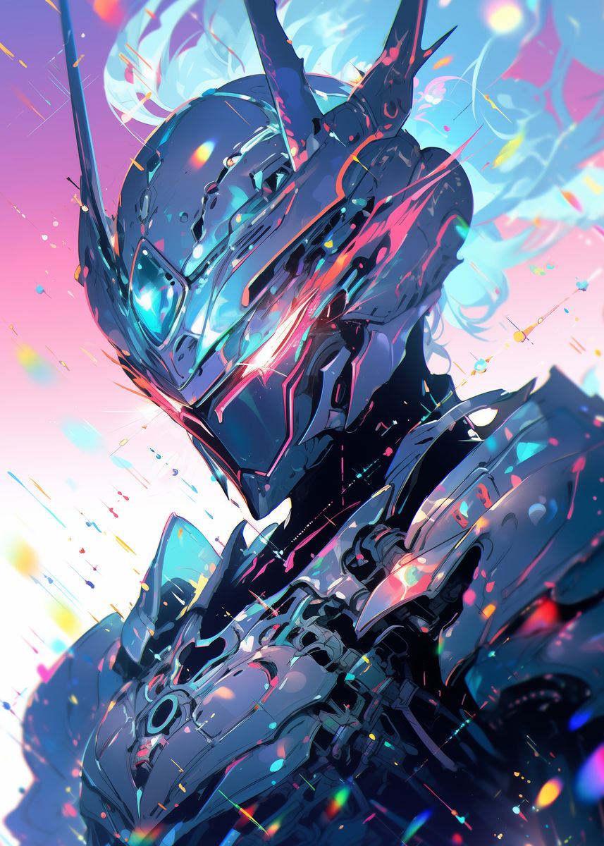 'Cyberpunk Mech Warrior' Poster, picture, metal print, paint by Kinksa ...