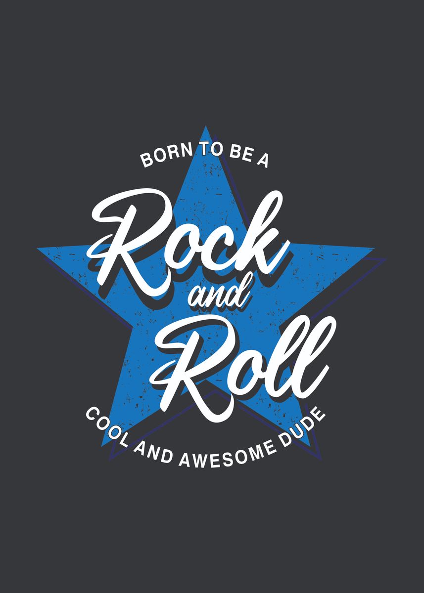 'Rock and Roll Star' Poster, picture, metal print, paint by | Displate