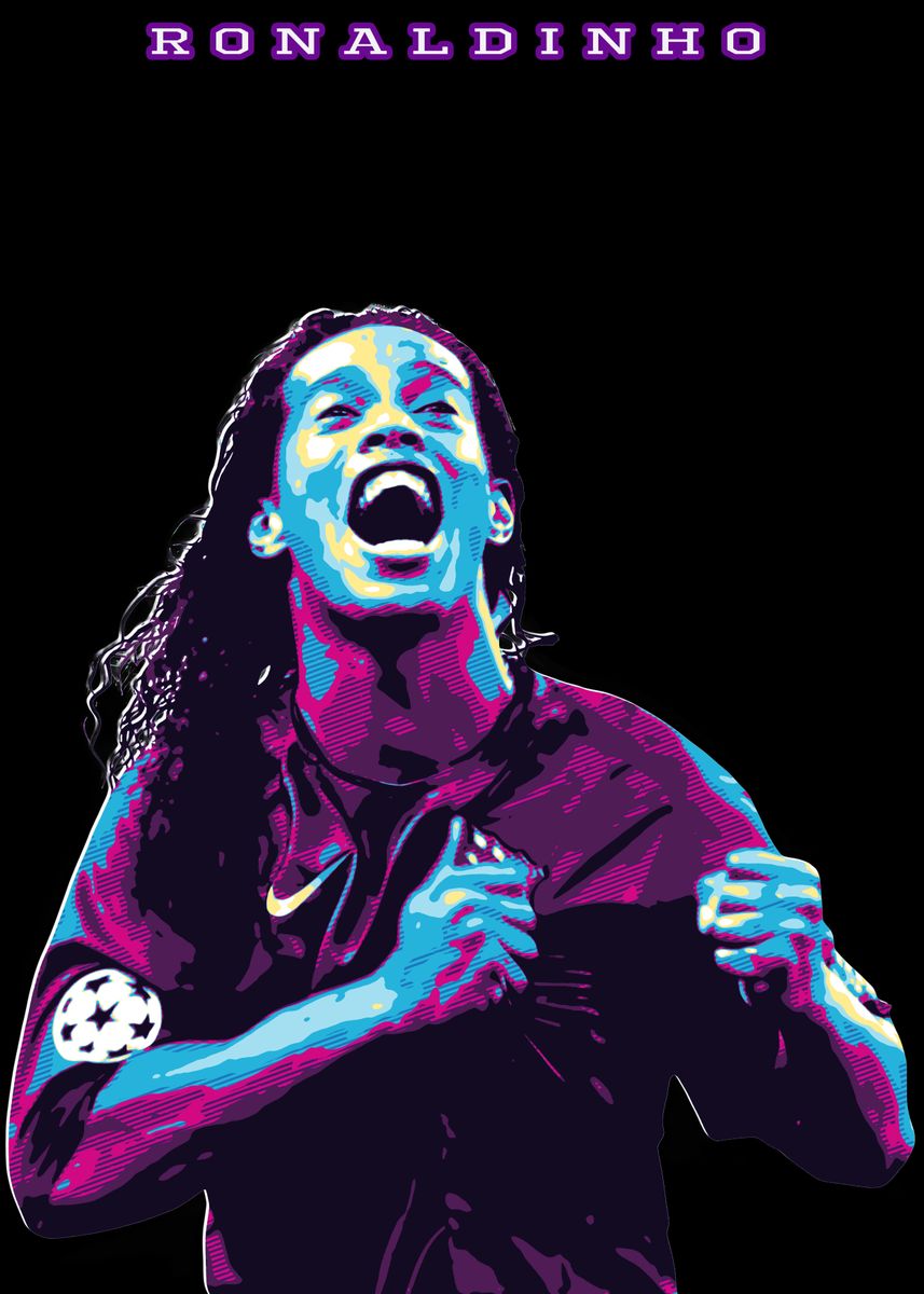 'Ronaldinho' Poster, picture, metal print, paint by MAX MOEN | Displate