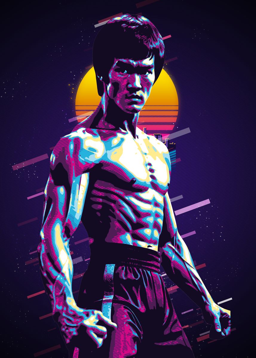 'Bruce Lee Retro Art' Poster, picture, metal print, paint by maxmoen ...