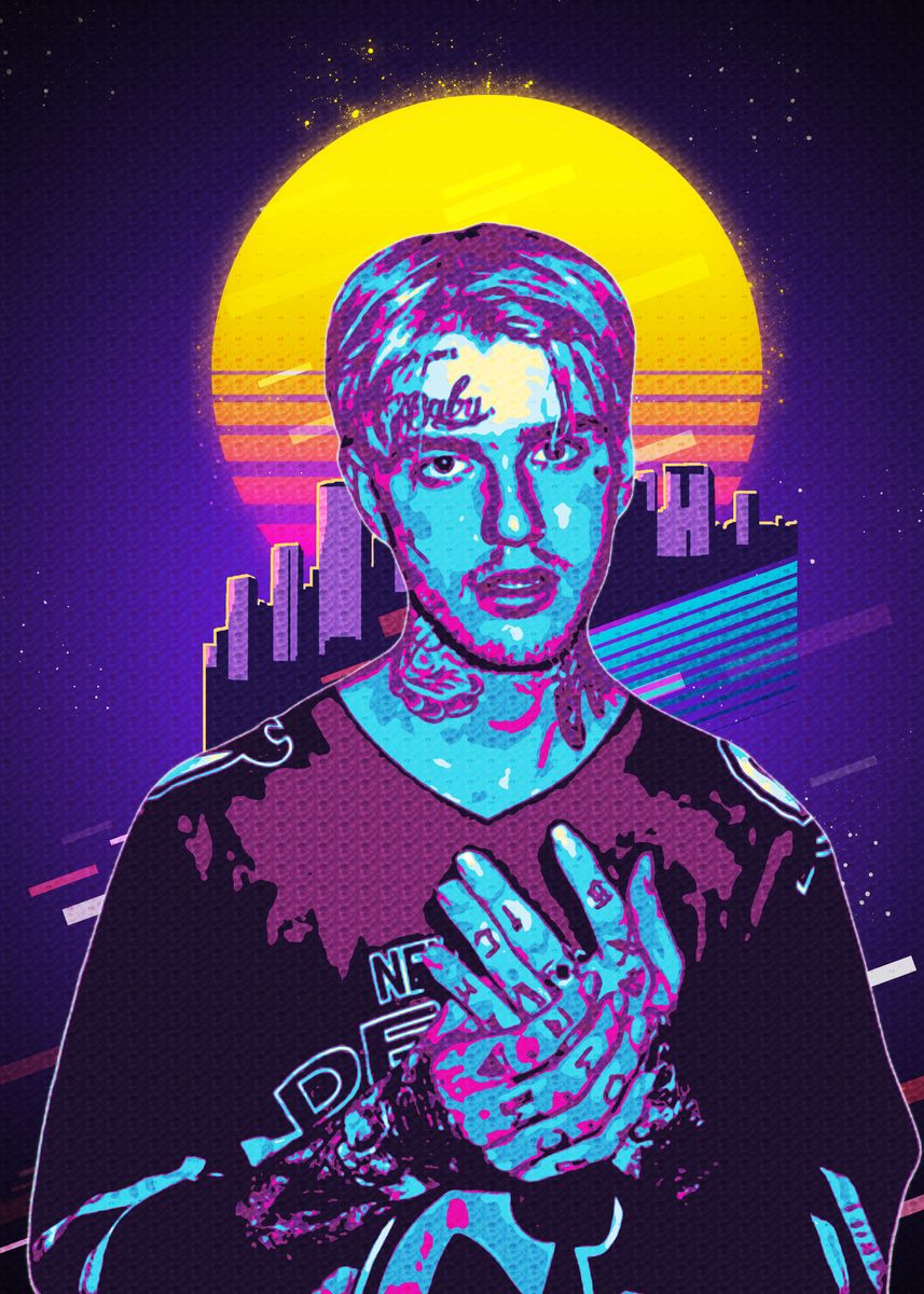 'Lil Peep Retro ' Poster, picture, metal print, paint by ron art | Displate