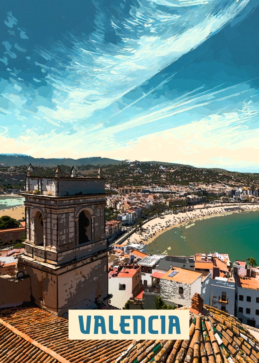 'Valencia' Poster, picture, metal print, paint by Bo Kev | Displate