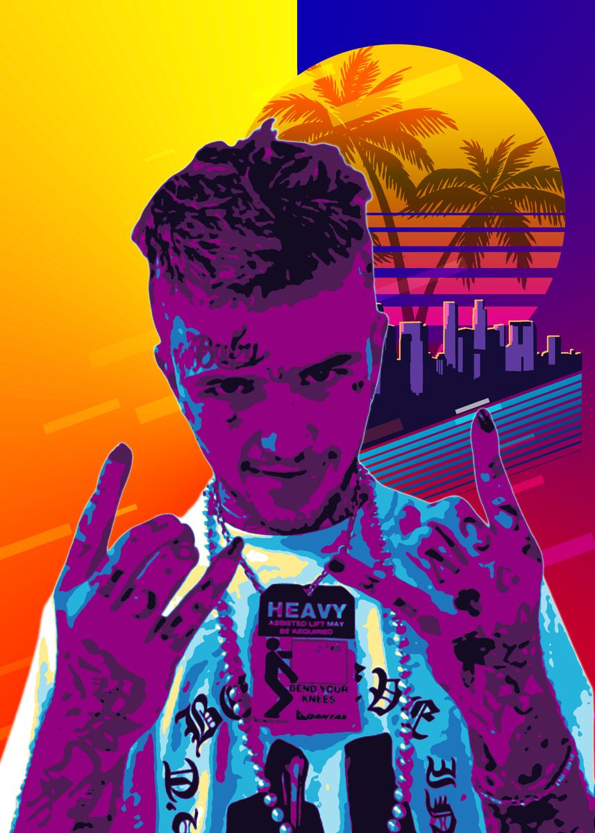 'Lil Peep Retro Portrait' Poster, picture, metal print, paint by ron ...