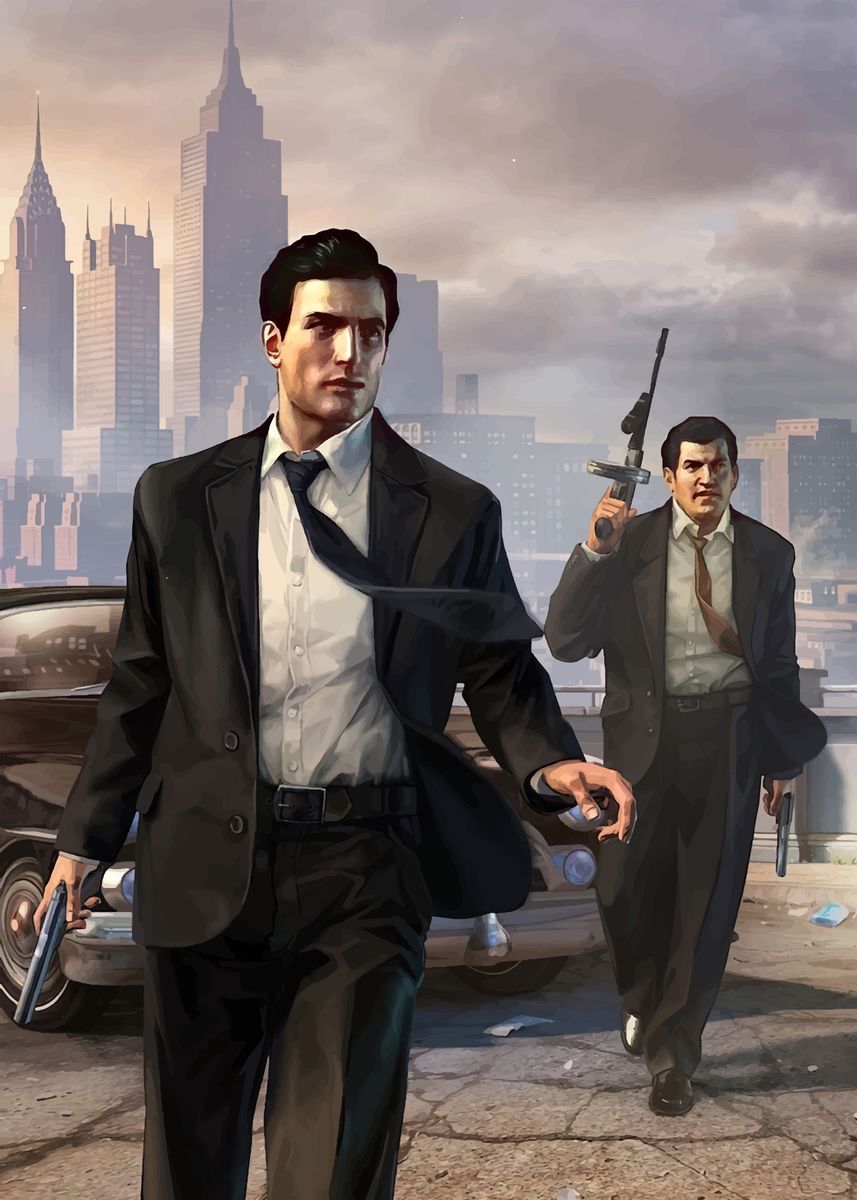 'Mafia Gangsters in NYC' Poster, picture, metal print, paint by indah ...