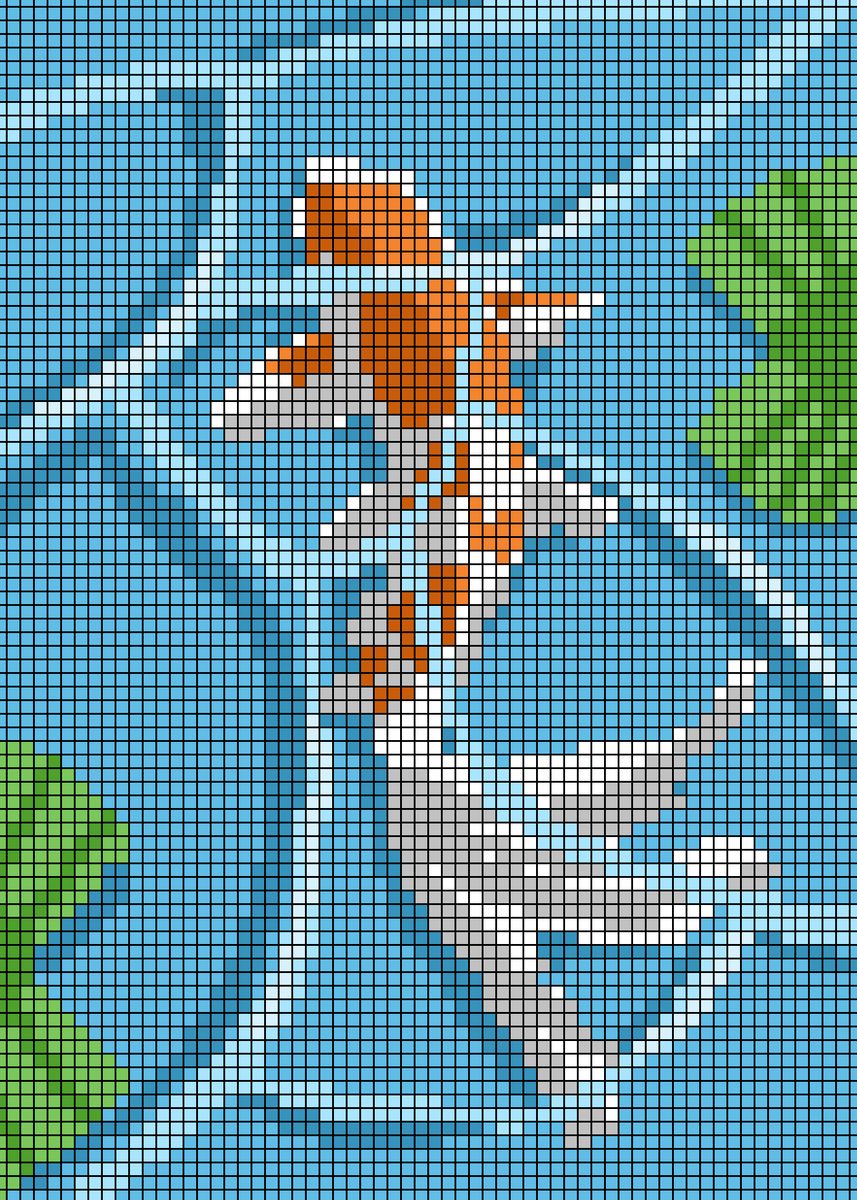 'Koi Fish Pixel Art' Poster, picture, metal print, paint by Rivaldy Gunawan | Displate