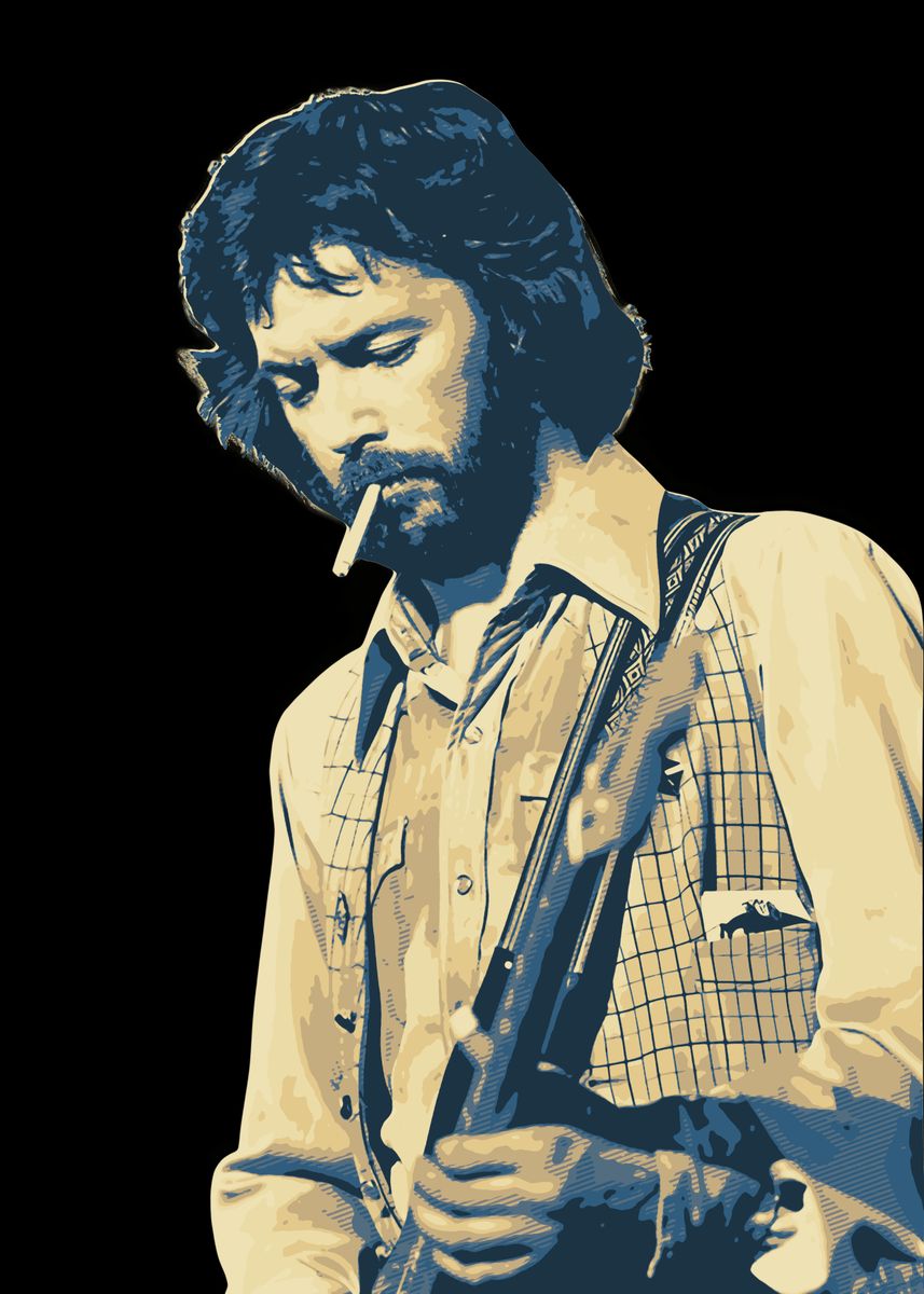 'Eric Clapton Guitar Portrait' Poster, picture, metal print, paint by ...
