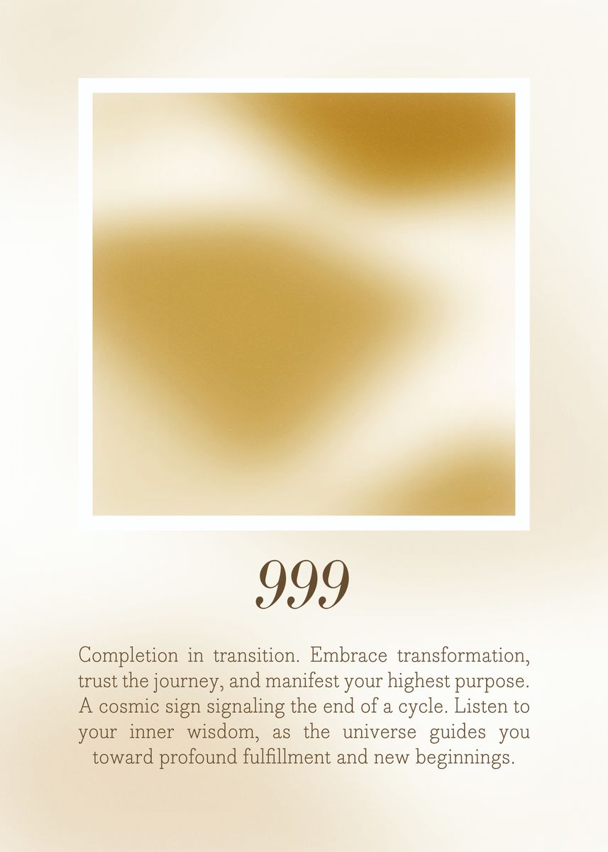 '999' Poster, picture, metal print, paint by Thalea Art | Displate