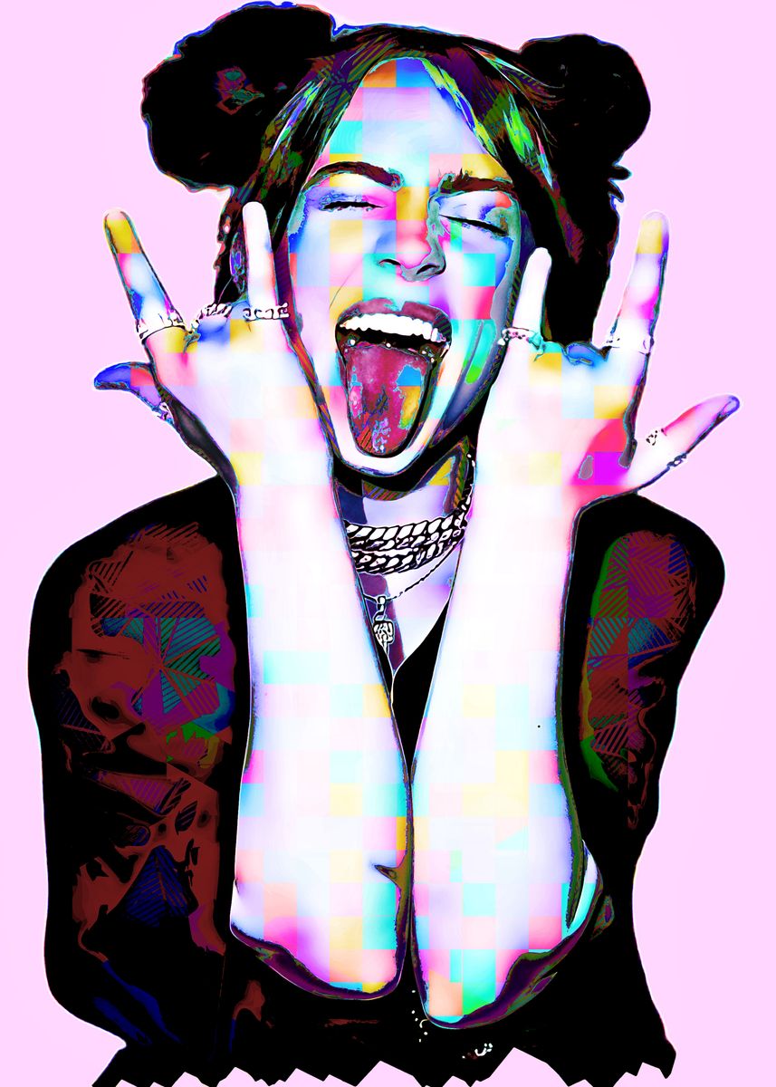 'Billie Eilish Digital Art' Poster, picture, metal print, paint by Papa ...