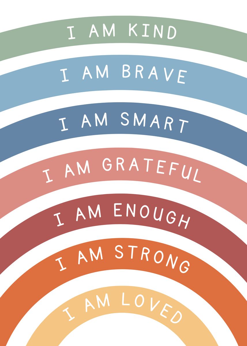 'Rainbow Affirmations' Poster, picture, metal print, paint by iPoster ...