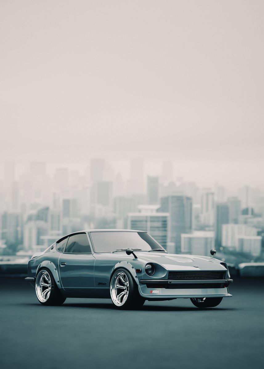 'Datsun 240Z Classic Car - Front' Poster, picture, metal print, paint ...