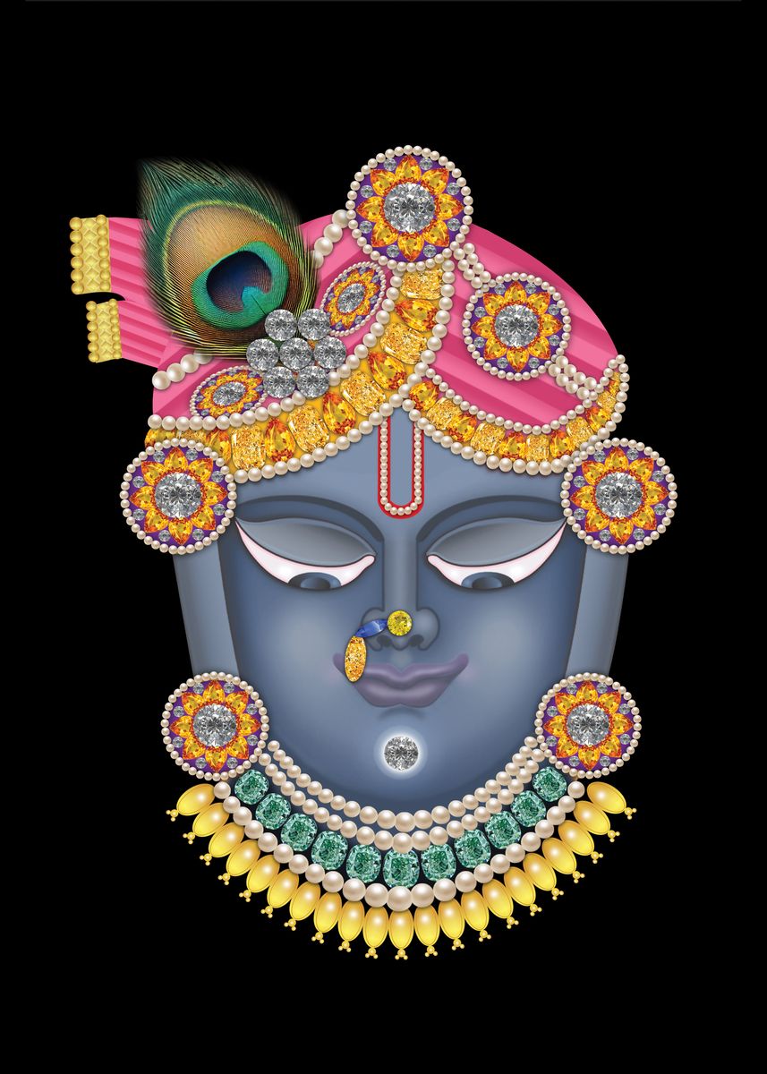 'Shrinathji Mukharvind' Poster, picture, metal print, paint by VIVEK ...