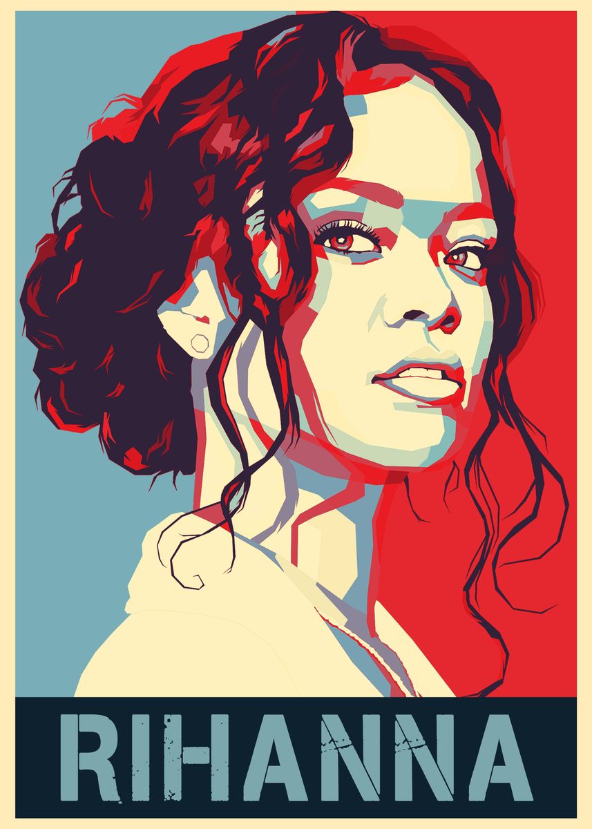 'Rihanna Pop Art Portrait' Poster, picture, metal print, paint by CLOVE ...