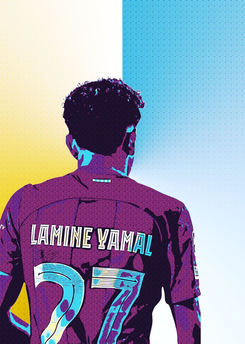 'Lamina Yamal Football Jersey' Poster, picture, metal print, paint by ...