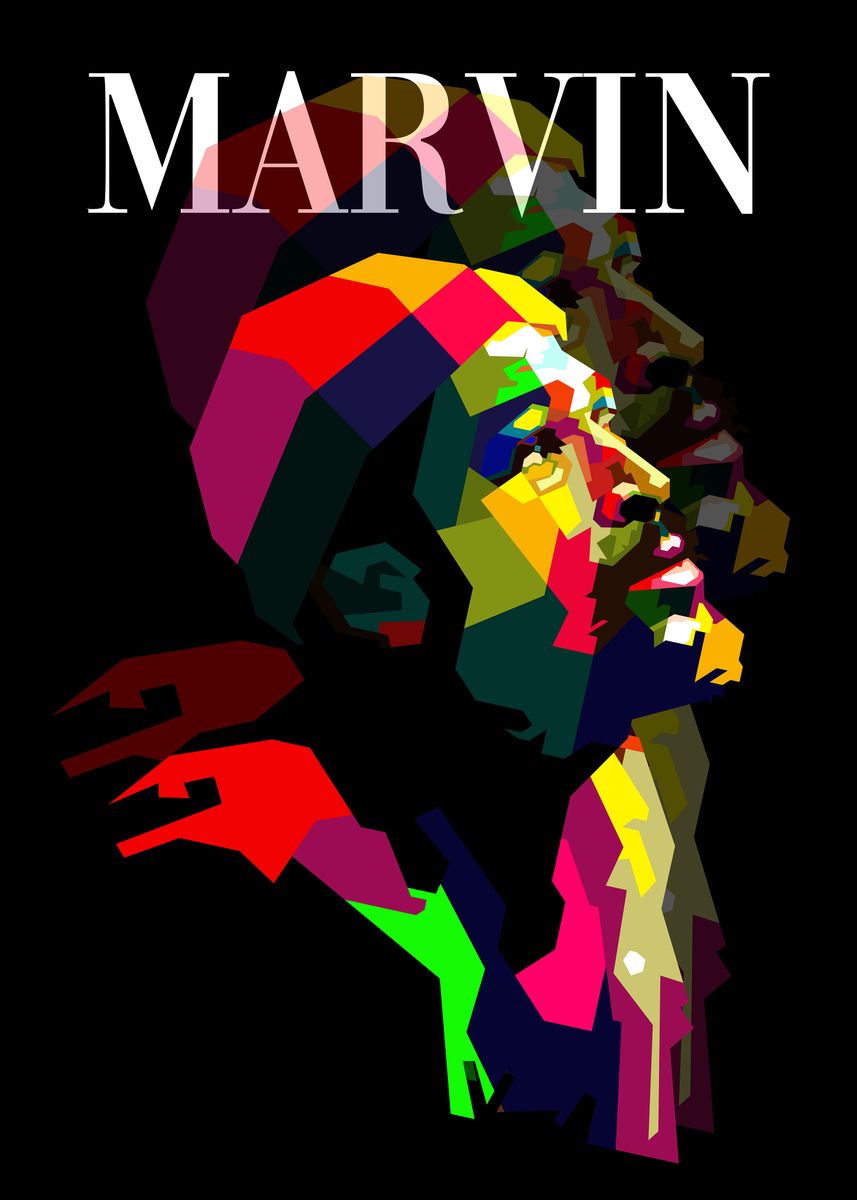 'Marvin Gaye RNB Singer Pop Art ' Poster, picture, metal print, paint ...