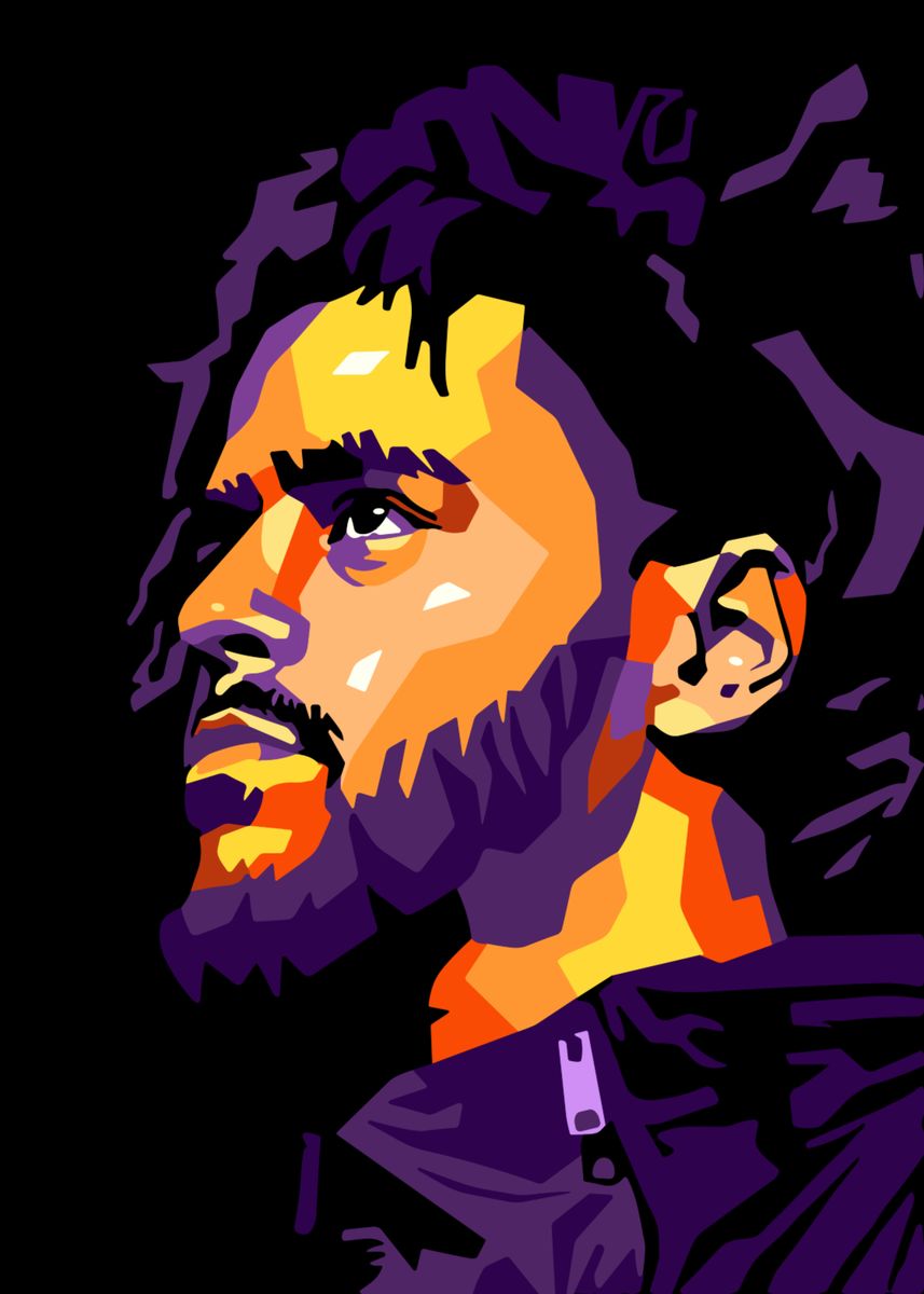 'J. Cole Pop Art Portrait' Poster, picture, metal print, paint by Manaj ...