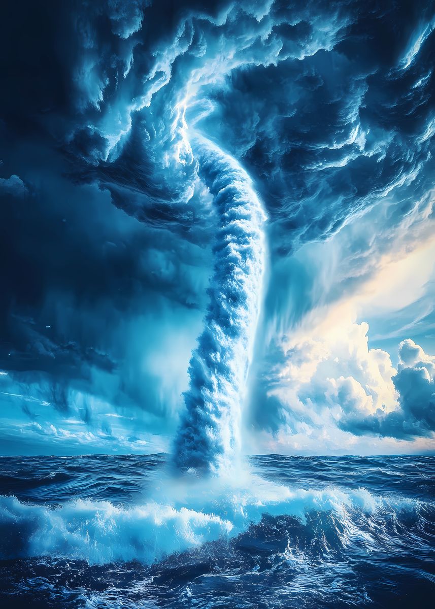 'Water Spout Over Ocean' Poster, picture, metal print, paint by Sigma ...