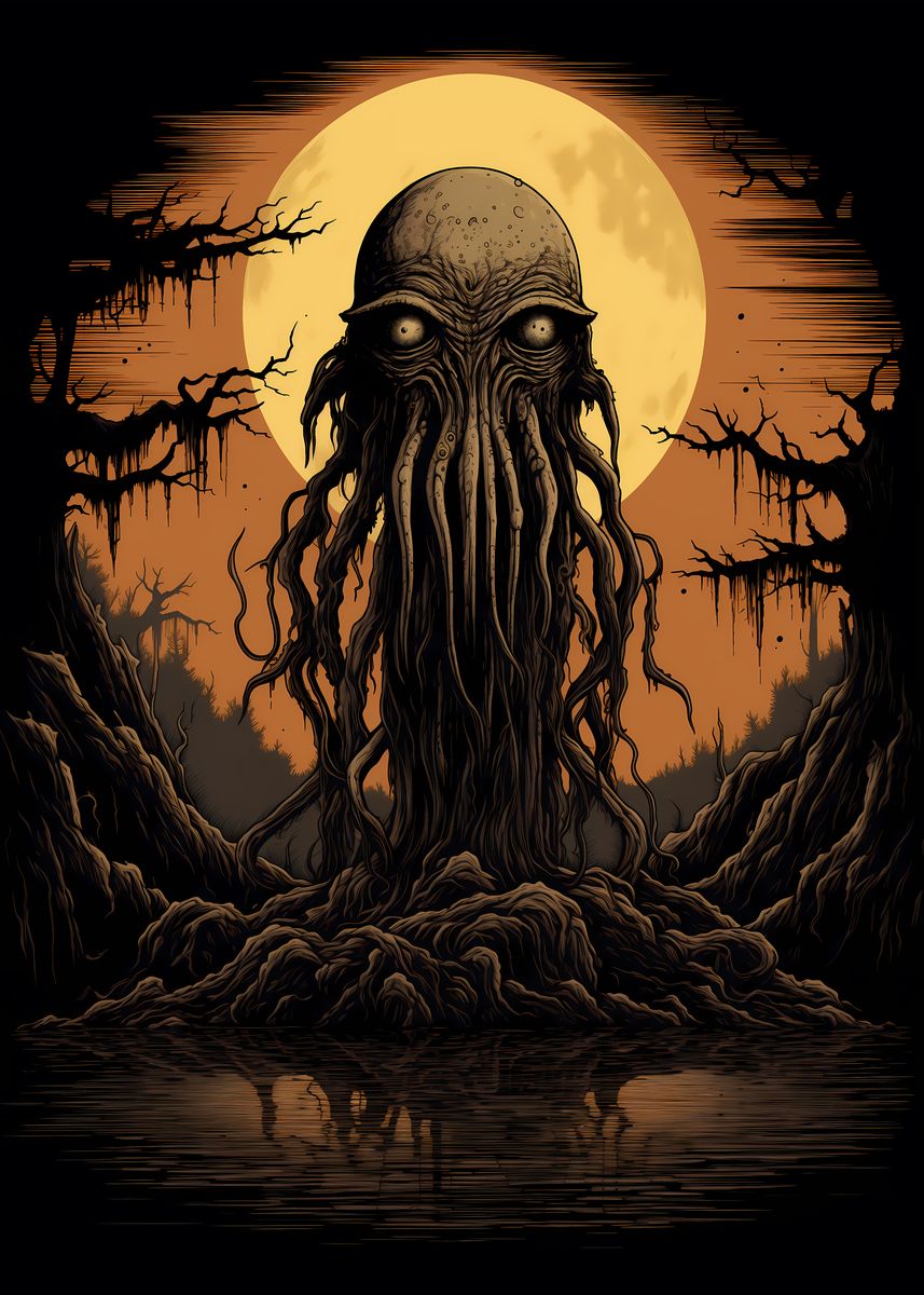 'Cthulhu in the Swamp' Poster, picture, metal print, paint by Spooky ...