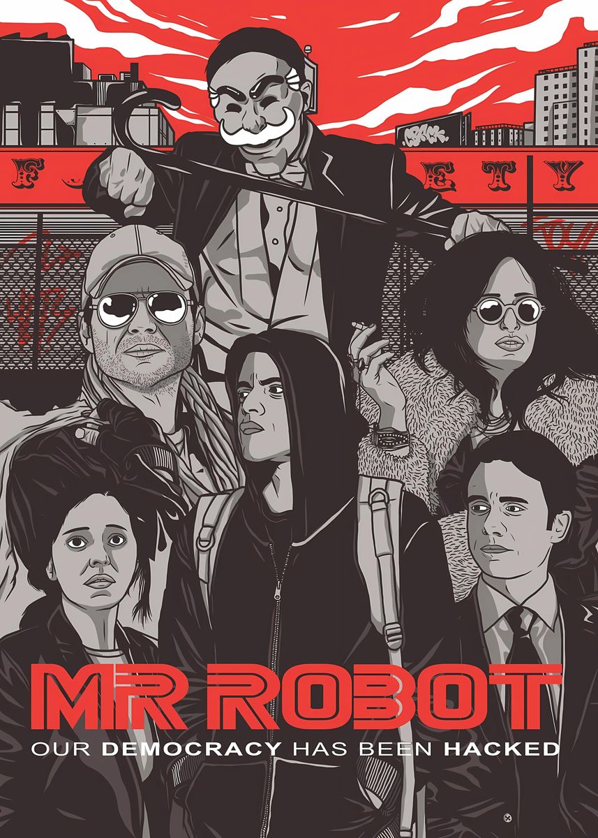 'Mr Robot fanart' Poster, picture, metal print, paint by Toaster | Displate