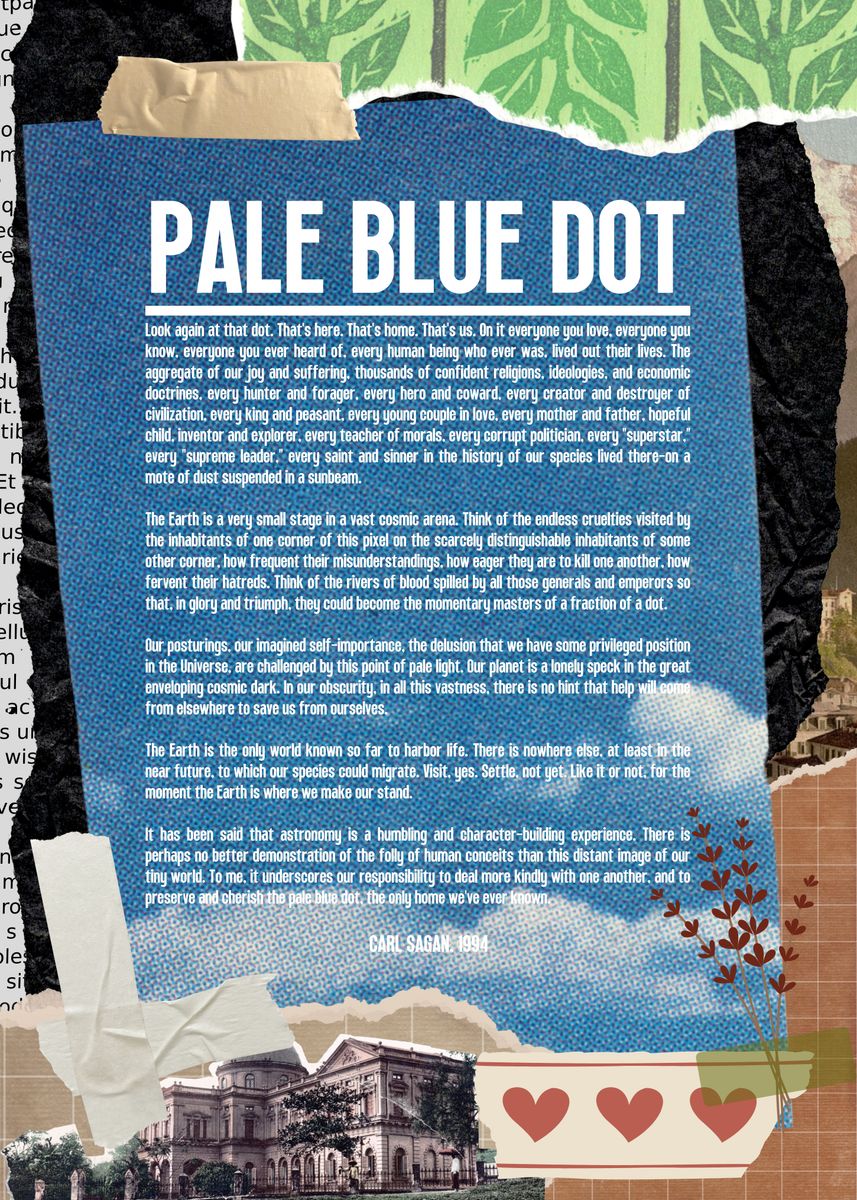 'Pale Blue Dot: Earth from Space' Poster, picture, metal print, paint ...