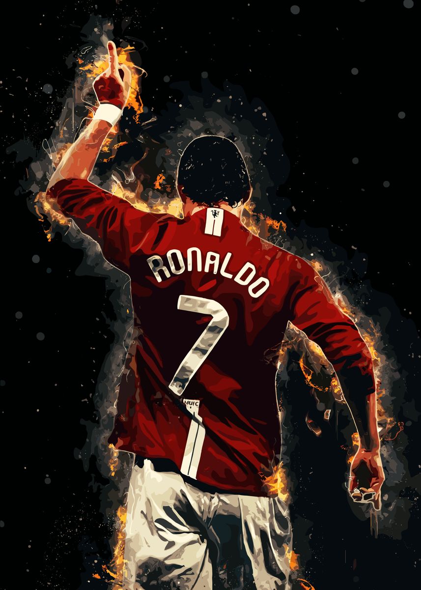 'Cristiano Ronaldo Back' Poster, picture, metal print, paint by Zee ...