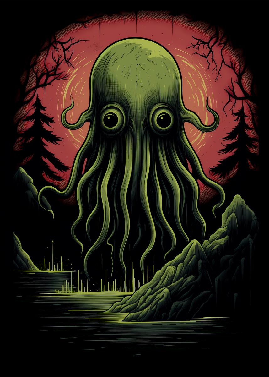 'Cthulhu Rising' Poster, picture, metal print, paint by Spooky Blob ...
