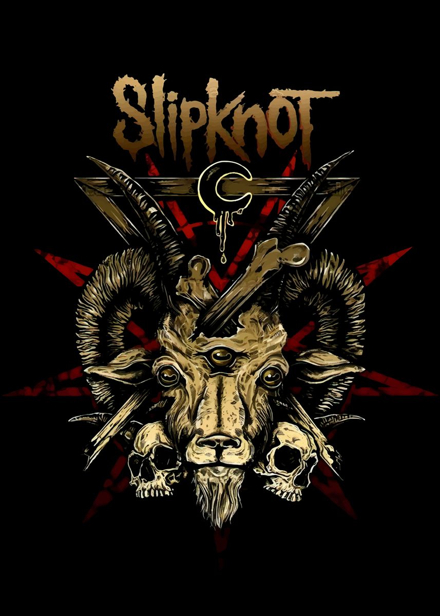 'Slipknot Ram Head Design' Poster, picture, metal print, paint by ...