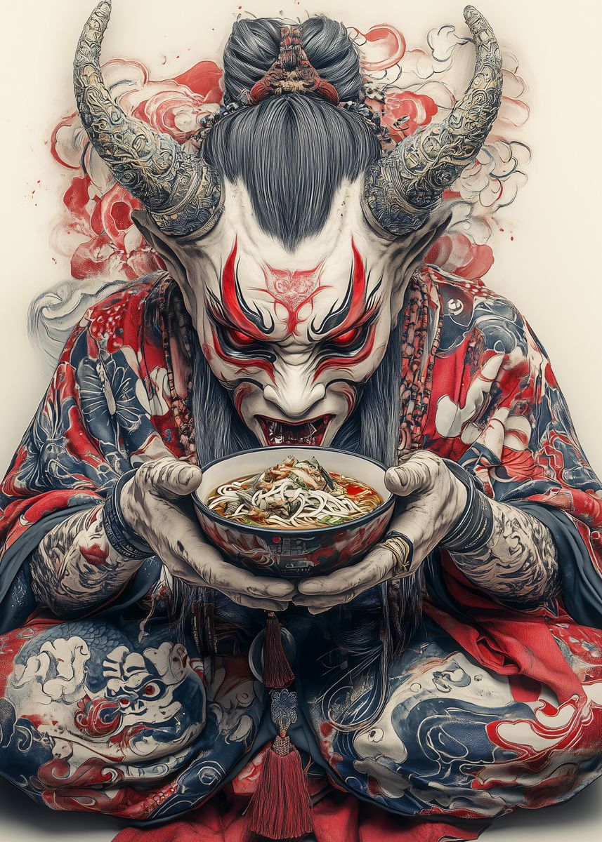 'Demonic Ramen Eater' Poster, picture, metal print, paint by Eo Designs ...
